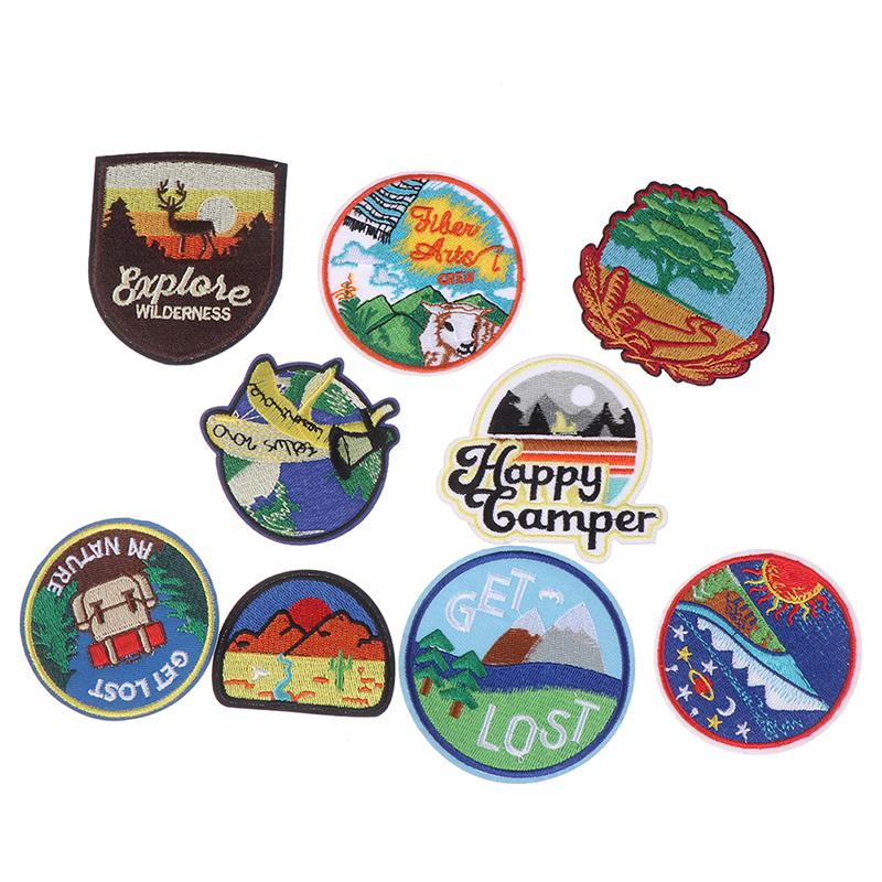 Buy 1 Pc Carriage Round Embroidery Patches For Stripes On The Backpack ...