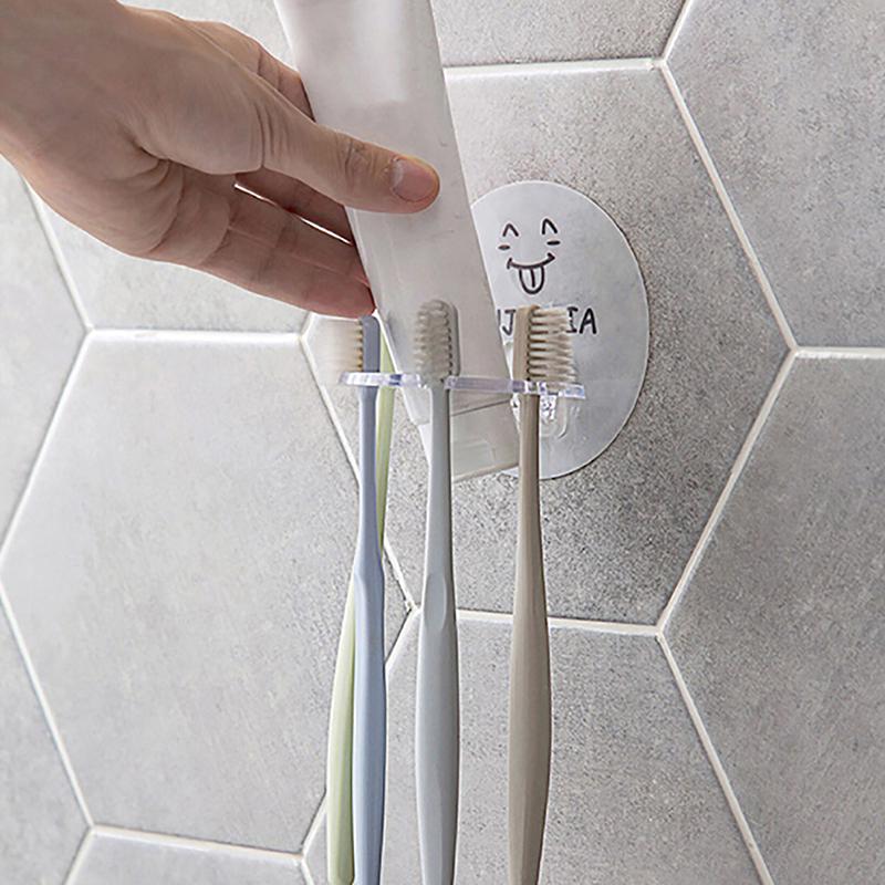 Buy Wall Mounted Toothbrush Toothpaste Holder Storage Rack Organizer ...