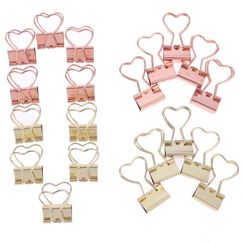10pcs Hollow Out Heart Shape Metal Binder Clips Photos Tickets Notes ...