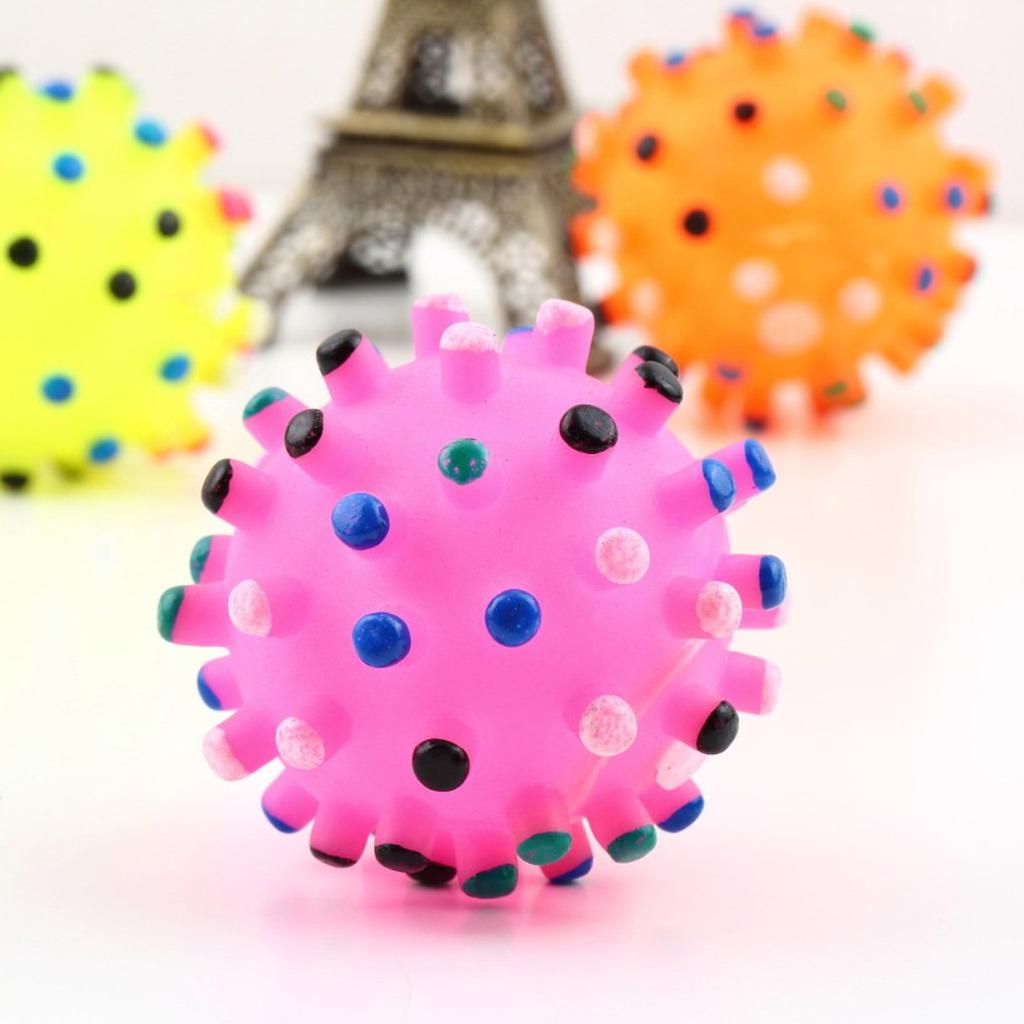 Buy Colorful Pet Doy Chewing Ball Cat Rainbow Color Rubber Bell Sound ...