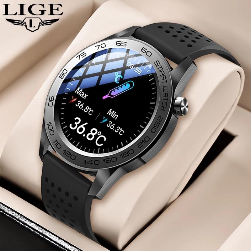 Buy LIGE 2021 New Men Smart Watch Temperature Multiple Sport Mode ...