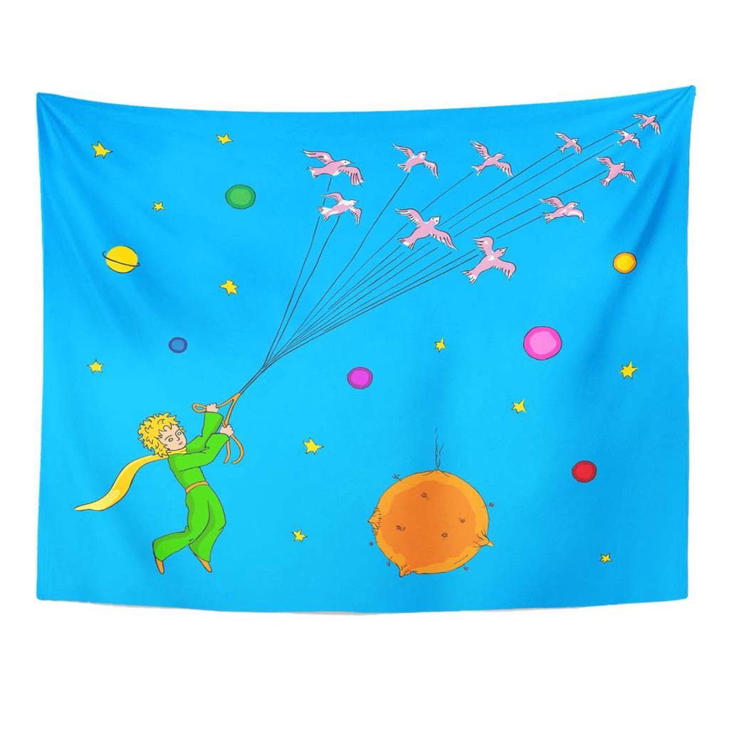 Buy Blue Stars Little Prince Flying Birds Blond Book Characters Wall ...