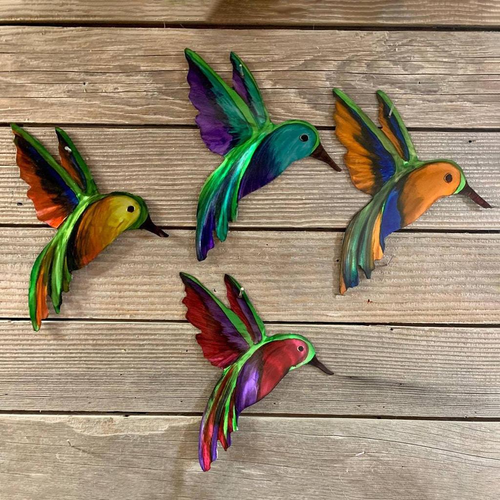 Buy Handmade Hummingbird Wall Art Decor Metal Garden Decor Two green ...