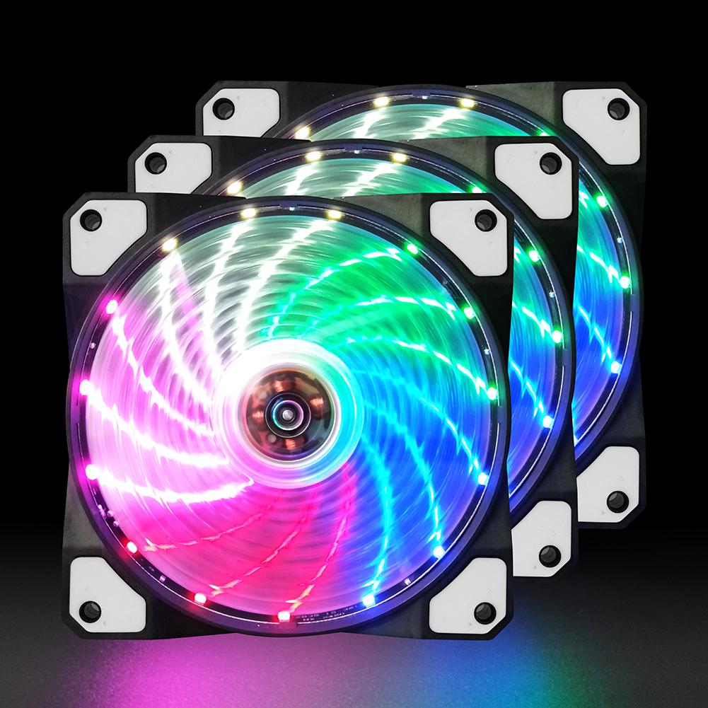 120mm PC Computer Case Fans LED Cooling 12V DC 4Pin Radiator CPU Cooler ...