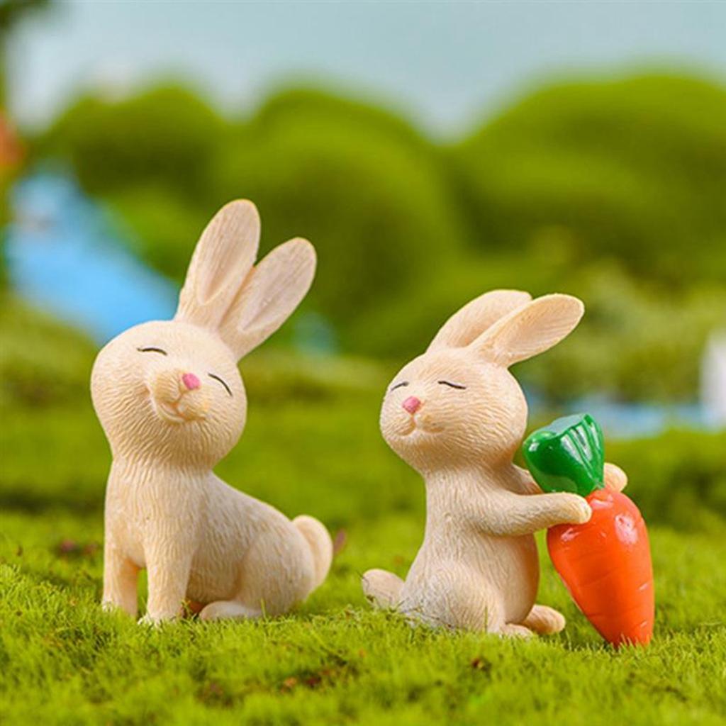 Buy Cake Toppers Bonsai Bunny Craft Rabbit Ornament Easter Decoration ...