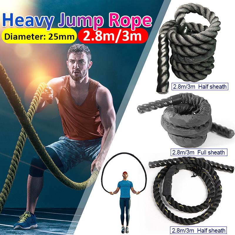 Buy 25mm Fitness Heavy Jump Rope Crossfits Weighted Battle Skipping ...