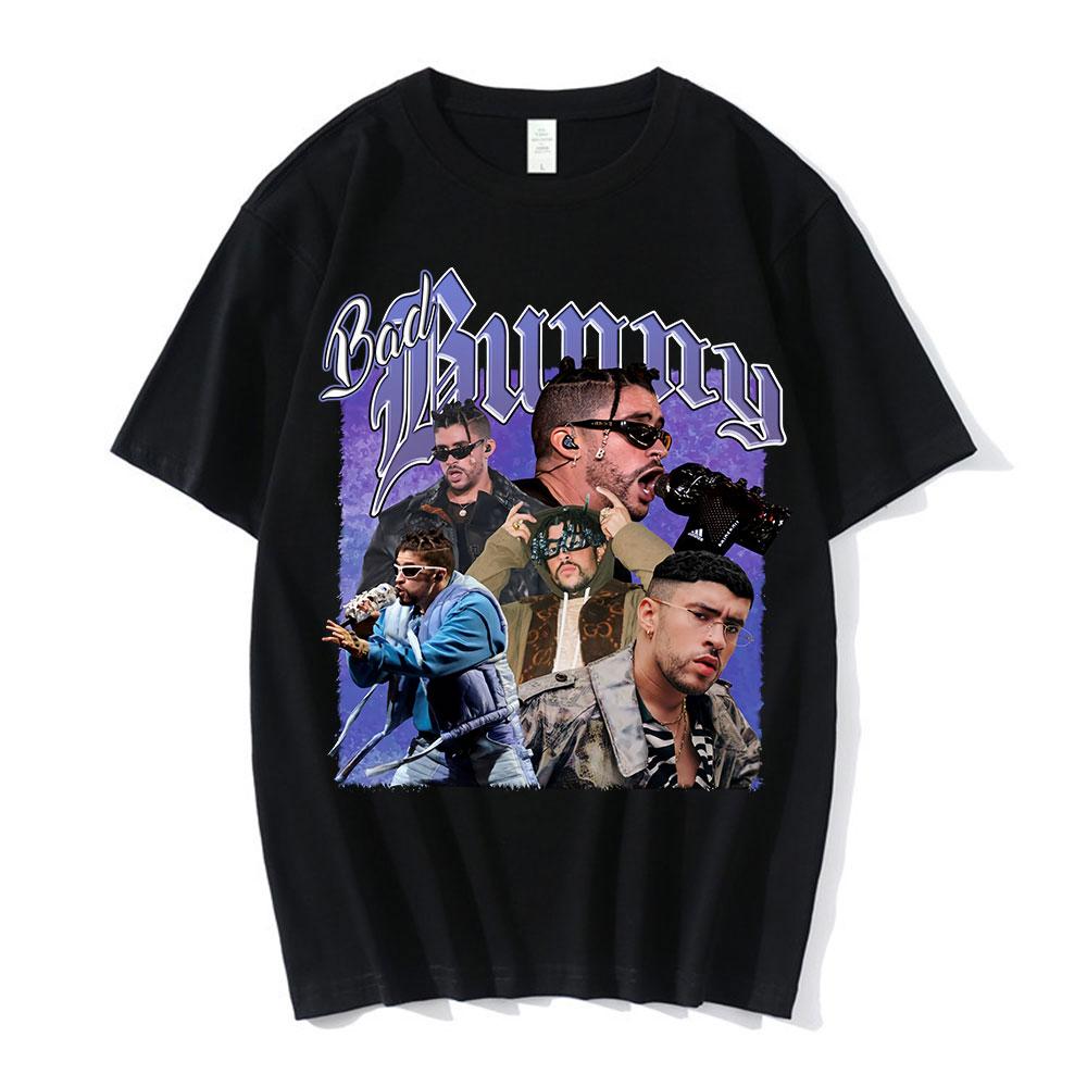 Buy Hip Hop Singer Bad Bunny T Shirt Hip Hop Streetwear Cool Unisex ...