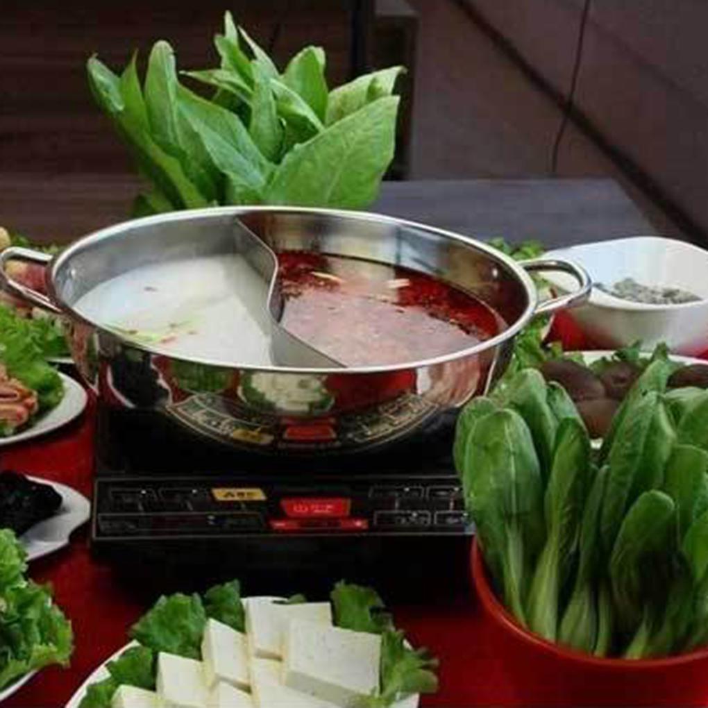 Buy Dual Sided Stainless Steel Hot Pot Yuanyang Pot Shabu Shabu Yin ...