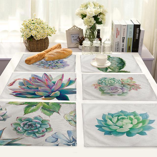Buy Simple Plant Pattern Table Mat Kitchen Decoration Placemat Table ...