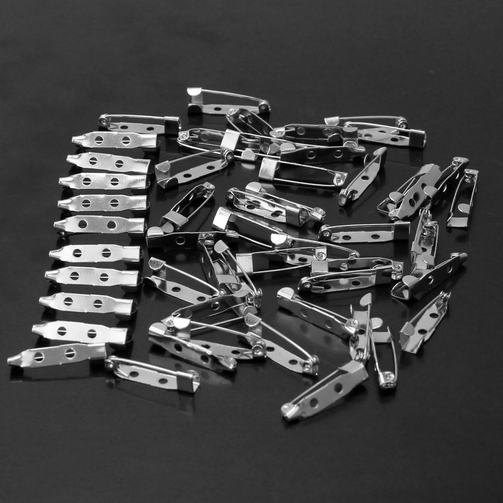 Buy 50pcs Mutil-function Silver Colour Brooch Pin Backs Base Jewellery ...