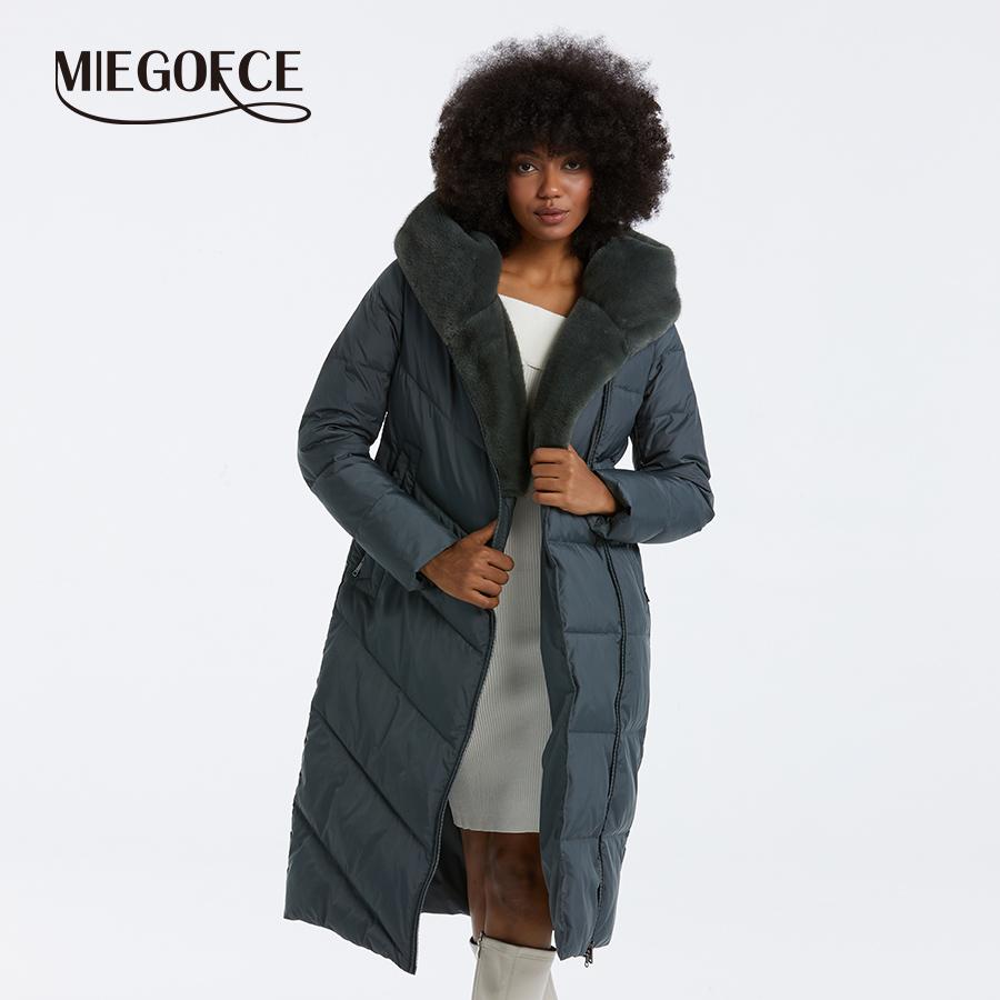 Cheap MIEGOFCE Winter Long Cotton Coat Fashion Faux Fur Collar Unique ...