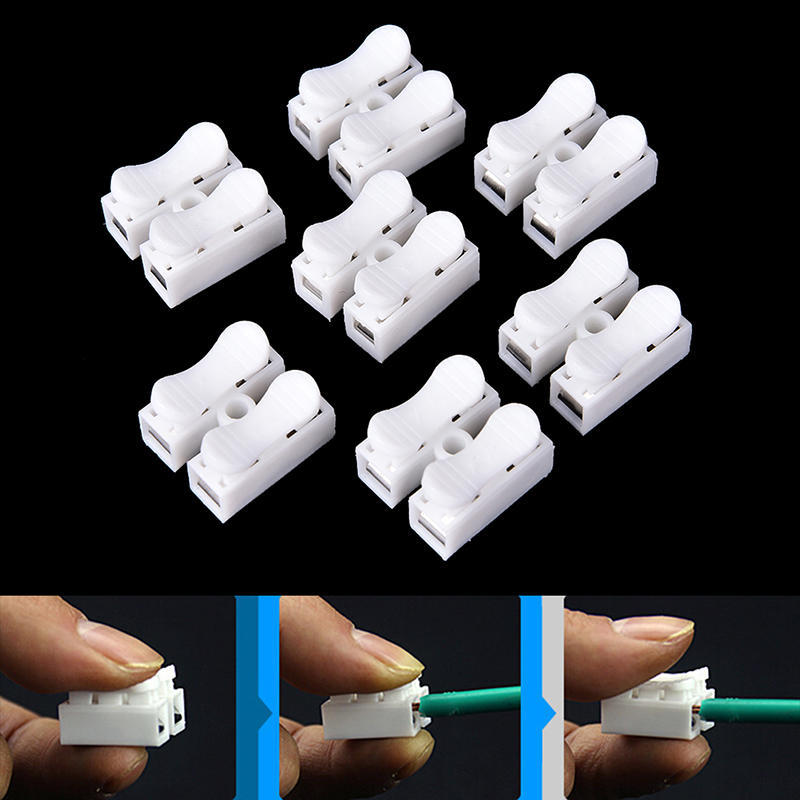 50PCS/lot Push type connector 2P butt joint Terminal Blocks universal ...