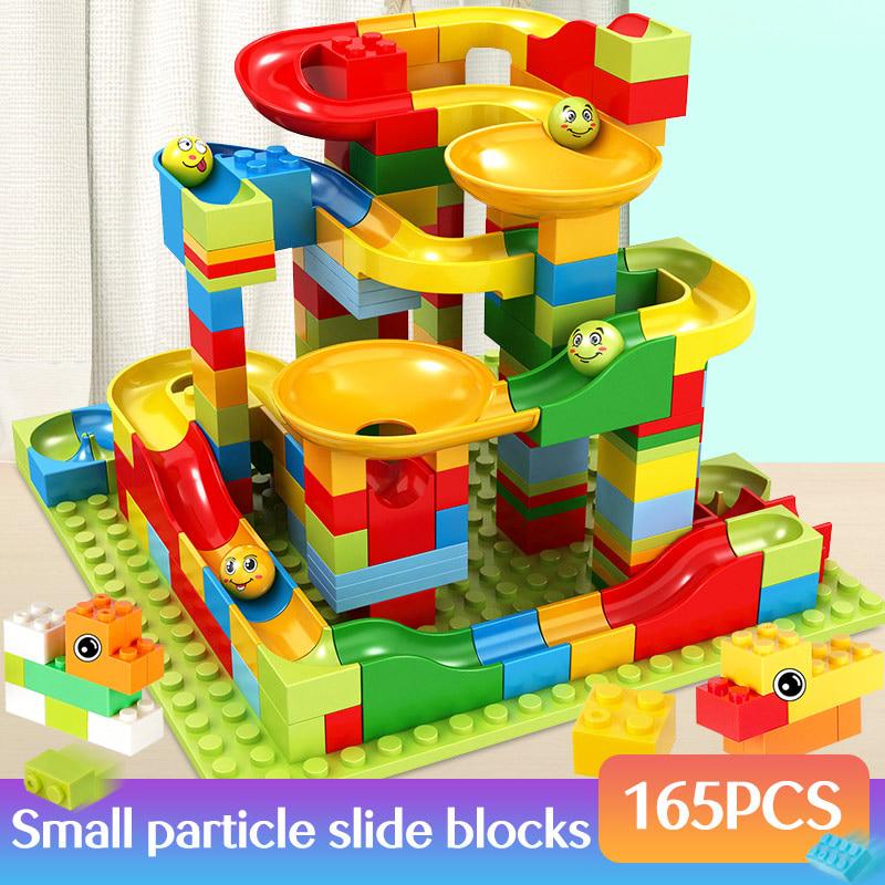 Buy Pimpimsky 165 Pcs-330 PCS Marble Run Building Blocks Toy Building ...