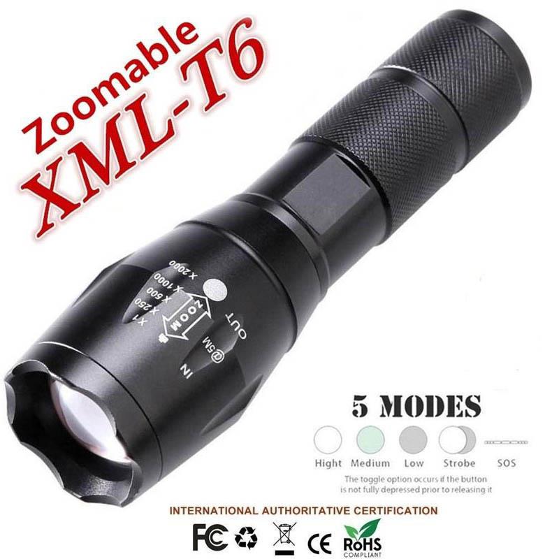 Buy T6 LED Flashlight Zoomable Waterproof Torch Outdoor Sports Camping ...