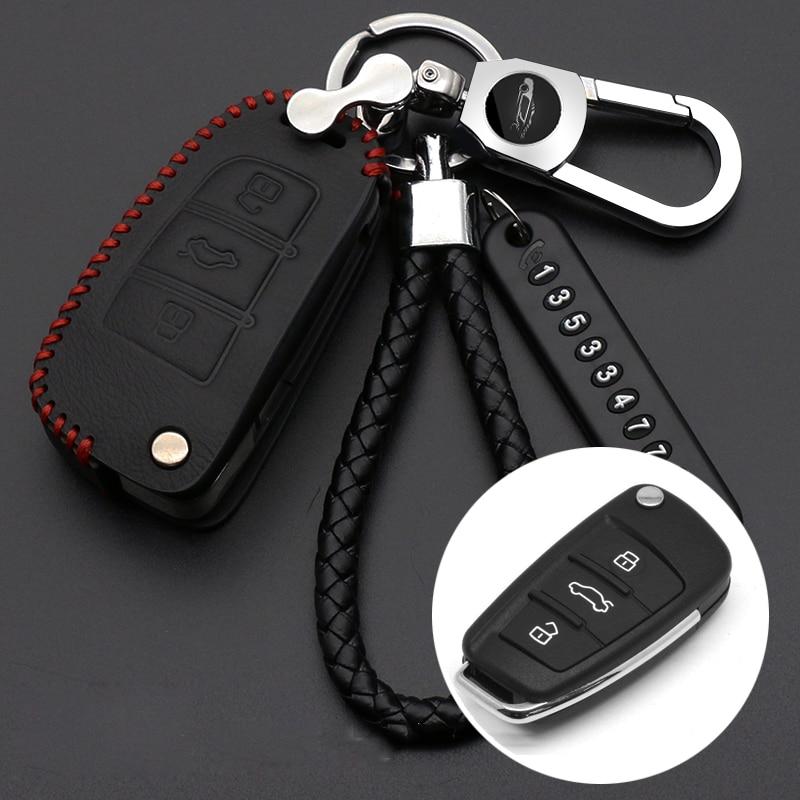 💰Kaufe Leder Auto Key Cover Case Halter für A3 A4 A4L A5 A6 Q3 Q5 Q7 B6 ...