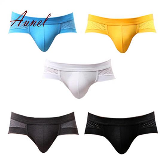 Cheap Sexy Mesh Modal Triangle Underwear Breathable Solid Briefs ...