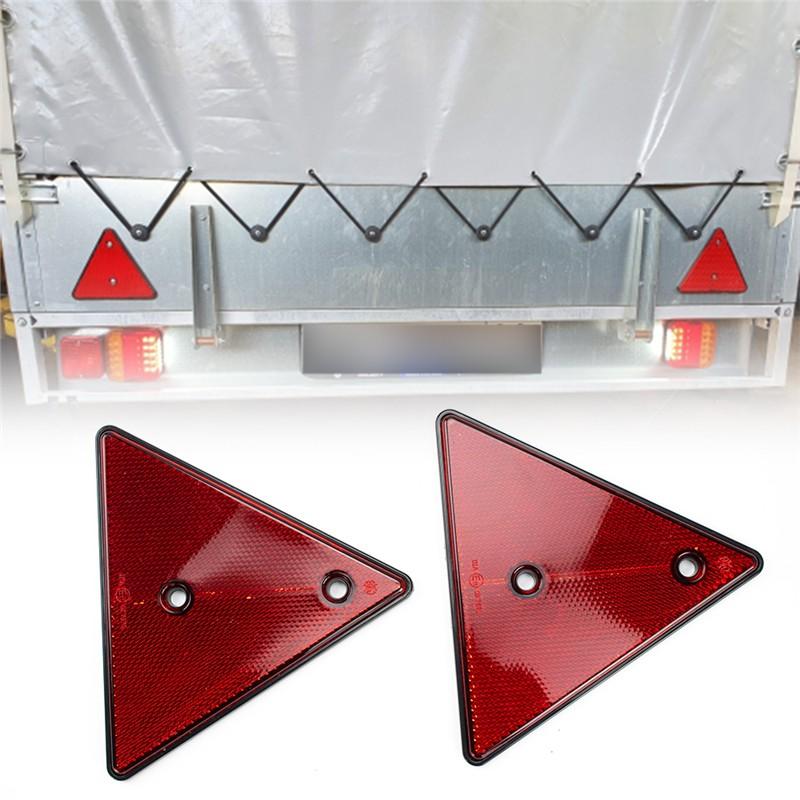 Buy 2pcs Triangular Reflectors Reflective Triangles Screw Fixing Red ...