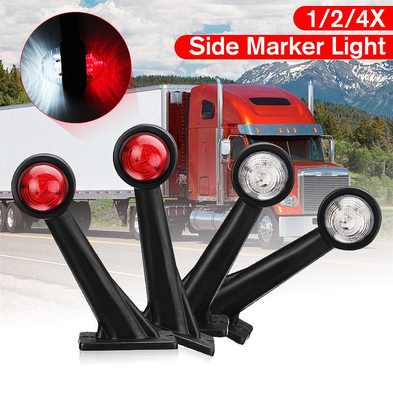 Buy 2 Pair 10-30V 10 LED Re White Side Marker Lamp Indicator Light For ...