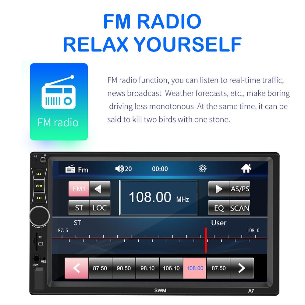 Buy SWM A7 2 DIN Car Stereo 7 inch Touch Screen Bluetooth-compatible ...