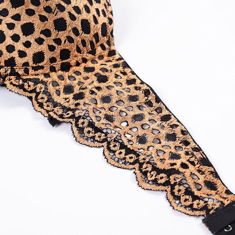 Buy Julexy New 2021 Sexy Lace Women Bra Leopard Print Push Up Underwear ...