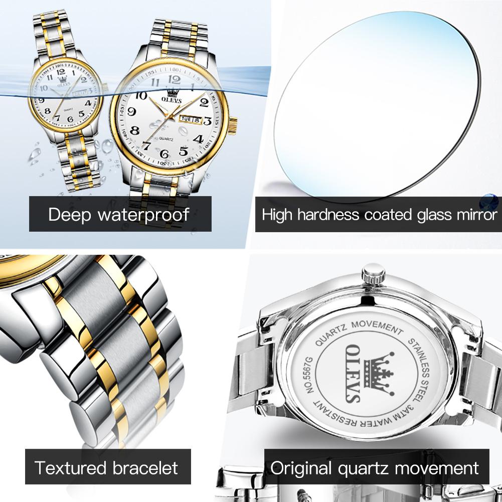 Cheap Luxury Stainless Steel Lover Watches Fashion Gold Quartz Watch ...