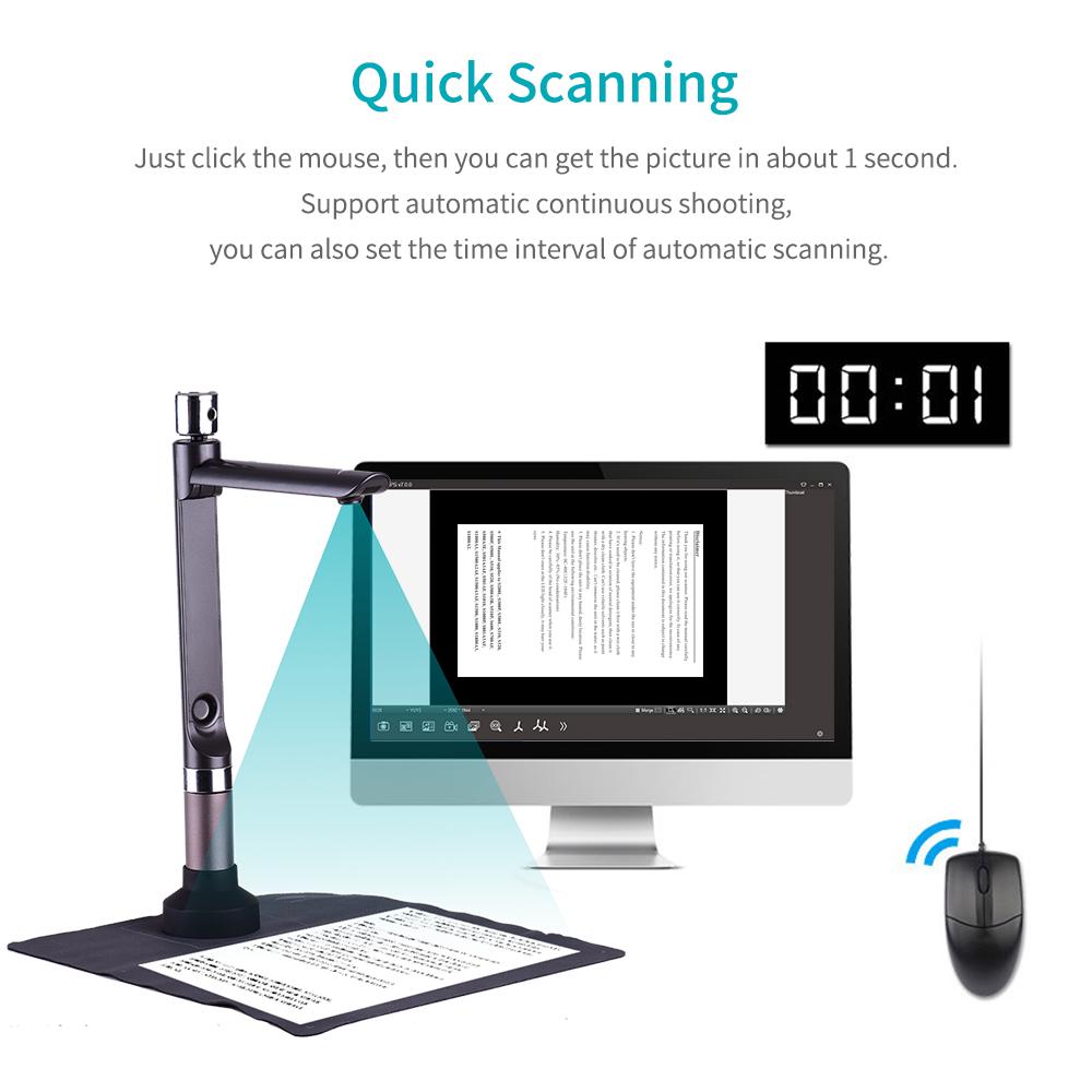 Buy S520 USB Document Camera High Speed Portable HD Scanner Dual Camera ...