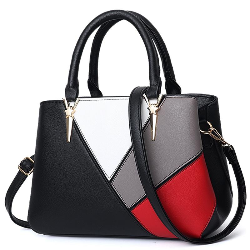Buy A51 PU Colorblock Ladies Handbag at affordable prices — free ...