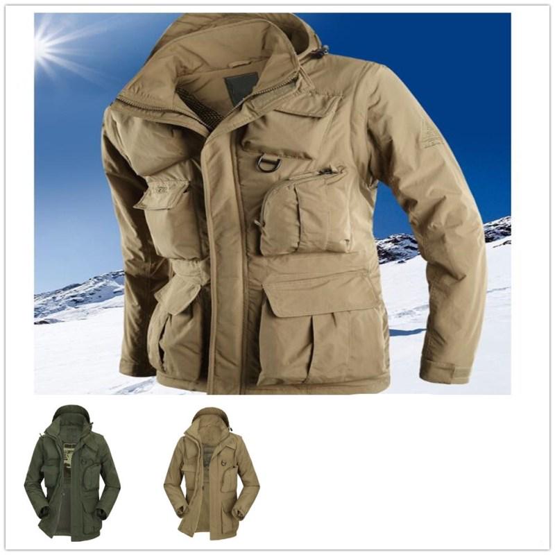 Men Fishing Jacket Outdoor Fleece Thermal Detachable Sleeves Clothes ...