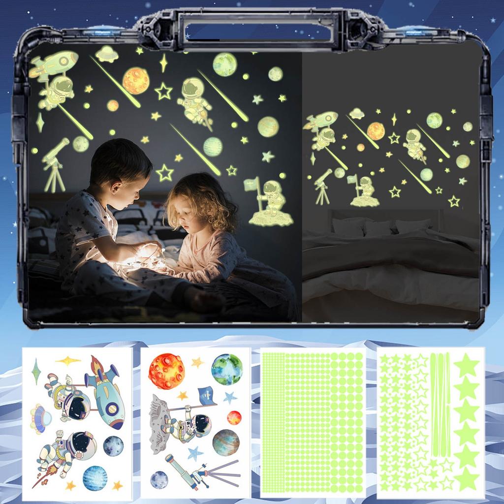 Cheap Luminous Star Dot Astronaut Planet Luminous Wall Sticker Self ...