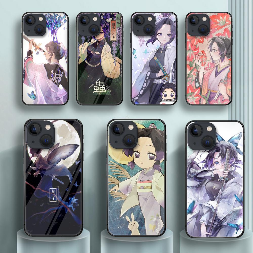 Buy Cartoon Kochou Shinobu Tempered Glass Phone Case Cover For IPhone 6 ...
