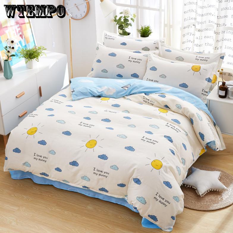 Buy 4Pcs Smiley Face Bedding Set Quilt Cover Bed Sheet Pillowcases ...