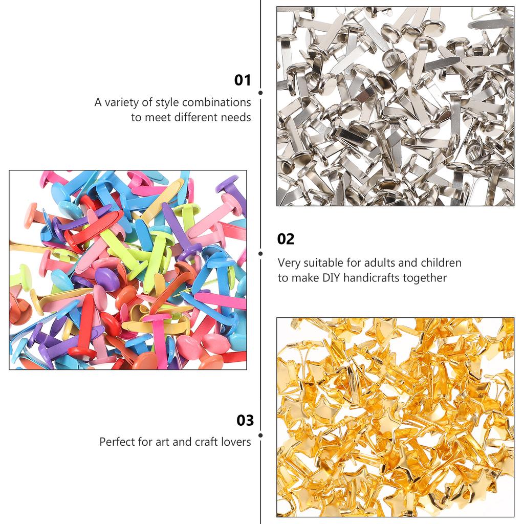 Buy 400 Pcs Brad Fastener Decorative Scrapbooking DIY Accessory With ...