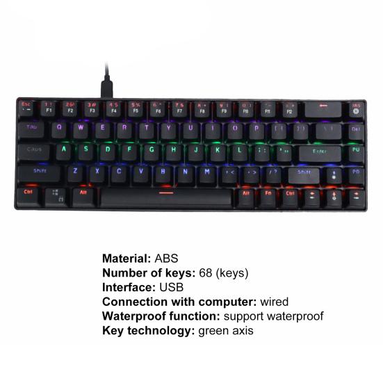 Buy DK68 Portable Office Keyboard Plug Play High-quality 68 Keys Type-C ...