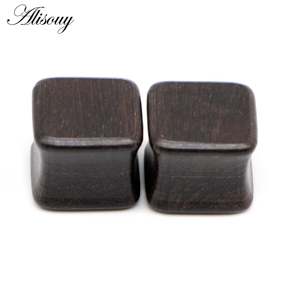 Buy Alisouy 2pcs Wooden Solid Ear Plugs Gauges Saddle Flesh Tunnel Ear ...