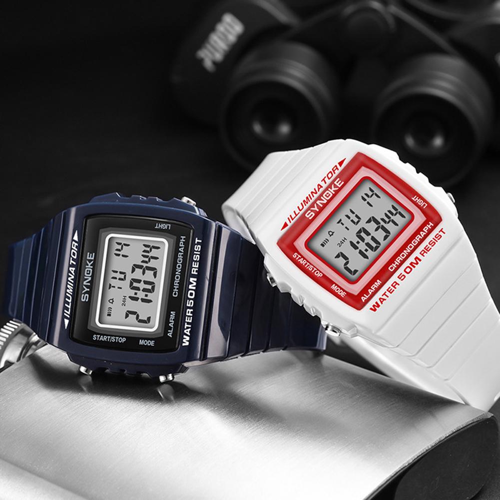 Outdoor Men's Square Dial Digital Waterproof Display Alarm Calendar ...