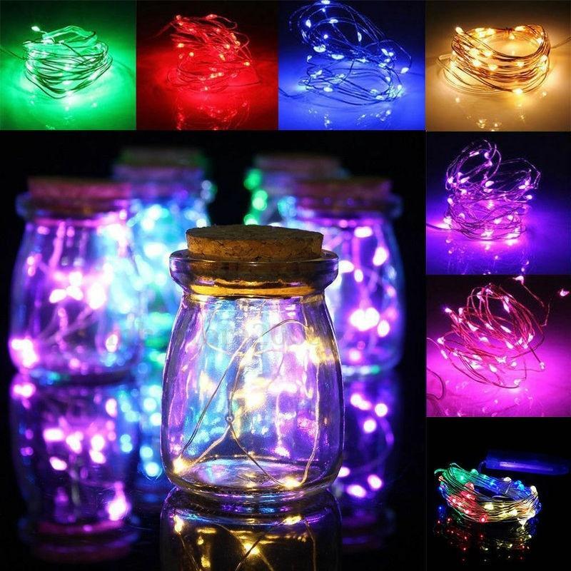 Buy 20/30/50/100 LED String Copper Wire Fairy Lights Battery Powered ...
