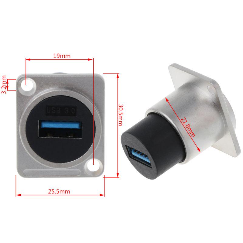 Buy USB 3.0 Socket Metal D type Female to Female Connector Adapter Drop ...