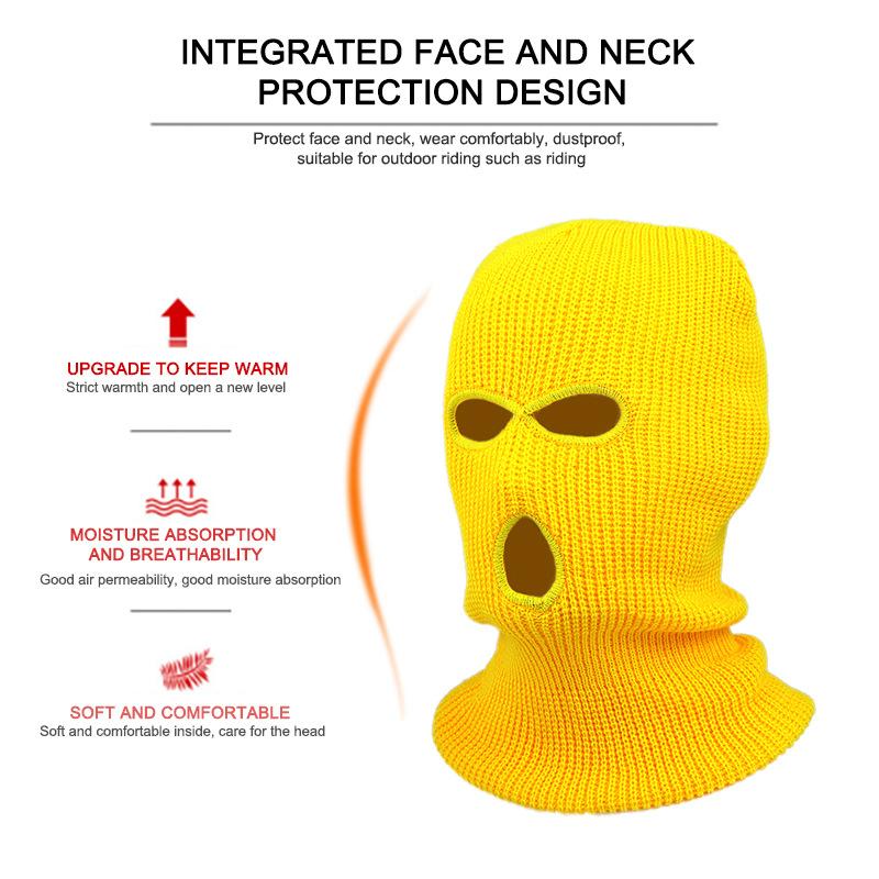 Buy Limited Embroidery Full Face Cover Ski Mask Hat 3 Holes Neon ...