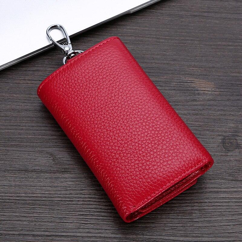 Buy Fashion Genuine Leather Key Wallet Women Keychain Covers Zipper Key ...