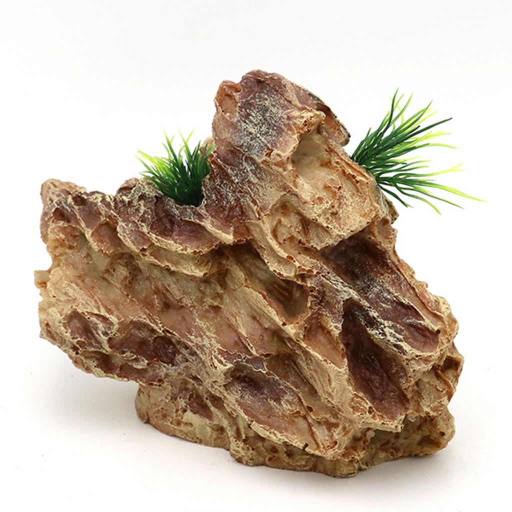 Aquarium Decoration Artificial Resin Landscape Lifelike Fish Tank Rock ...