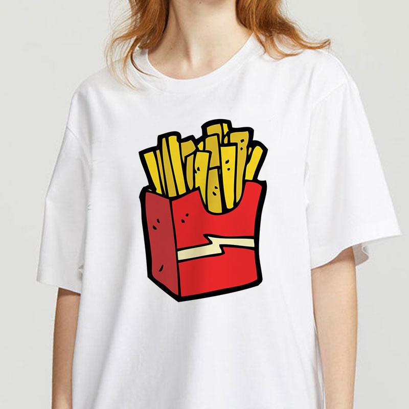 Chips Hamburger T Shirt Women Summer Casual Tshirts Tees Harajuku ...