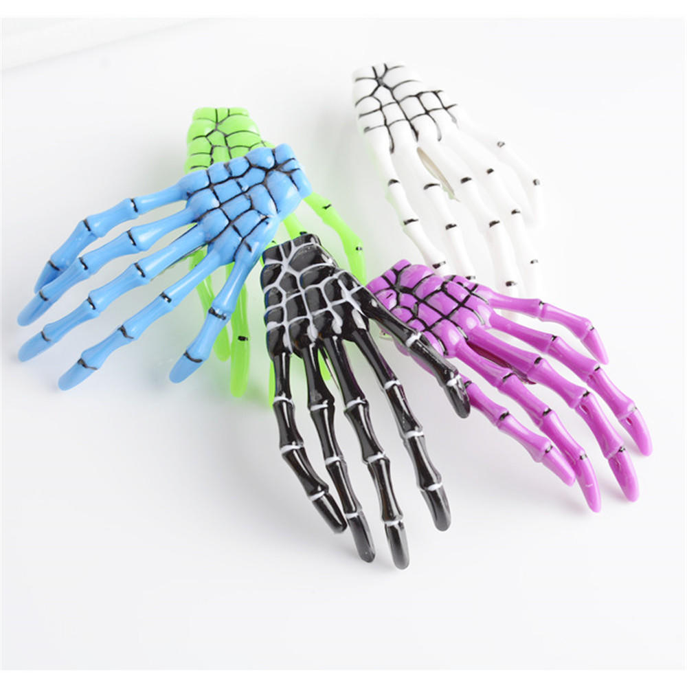 Buy Skeleton Claw Skull Hand Hair Clip Hairpin Zombie Punk Horror Bobby ...