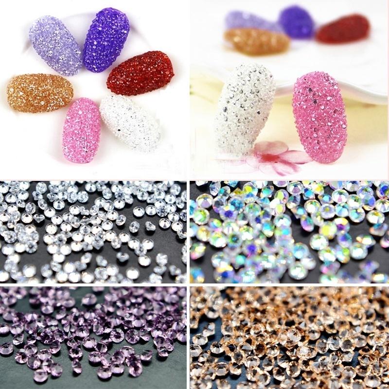 Buy 1 Box/300pcs 1.2mm Rhinestones Mini Nail Art Rhinestones Nail ...