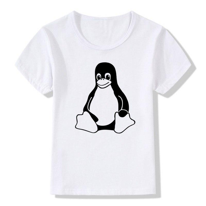 Children Print The LINUX Penguin In A Computer T Shirt Summer Kids T ...