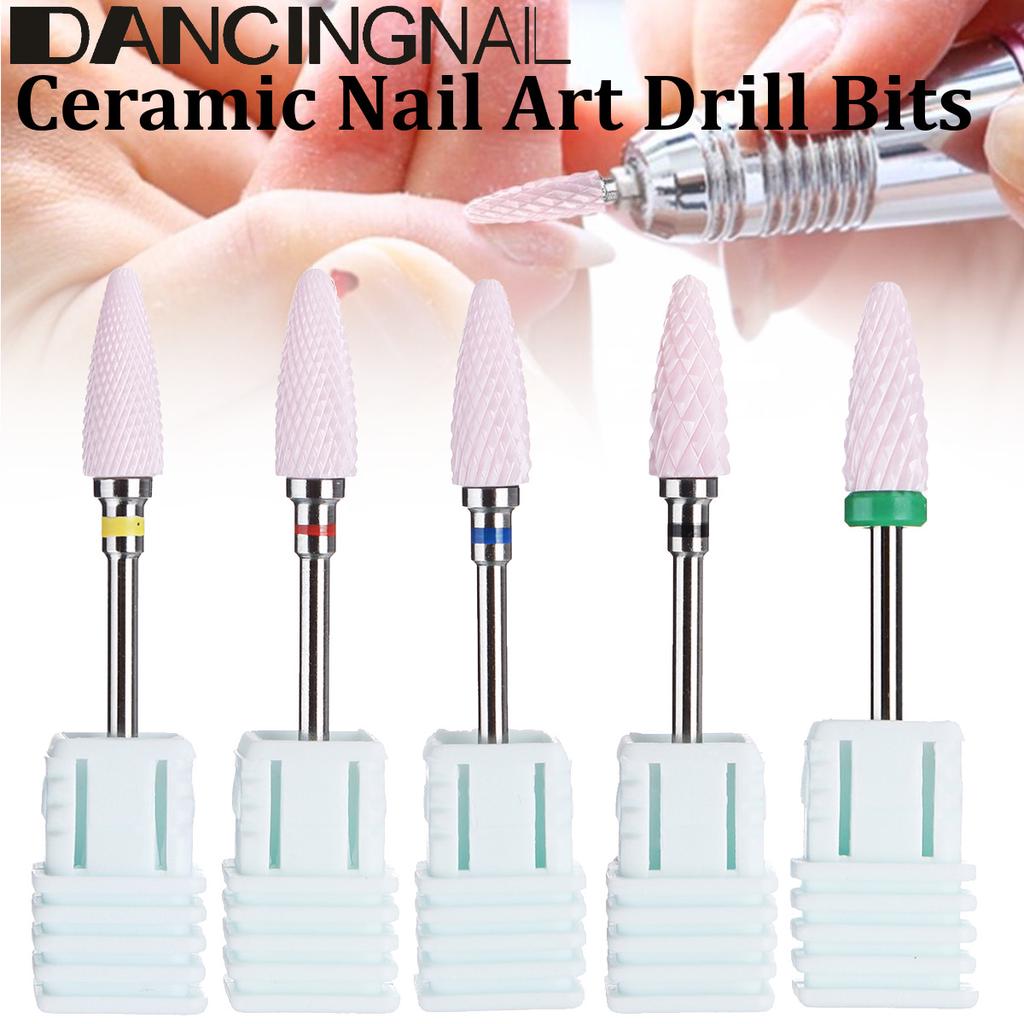 Pro Ceramic Nail Art Grinding Drill Bits Bullet Bit Electric Manicure ...