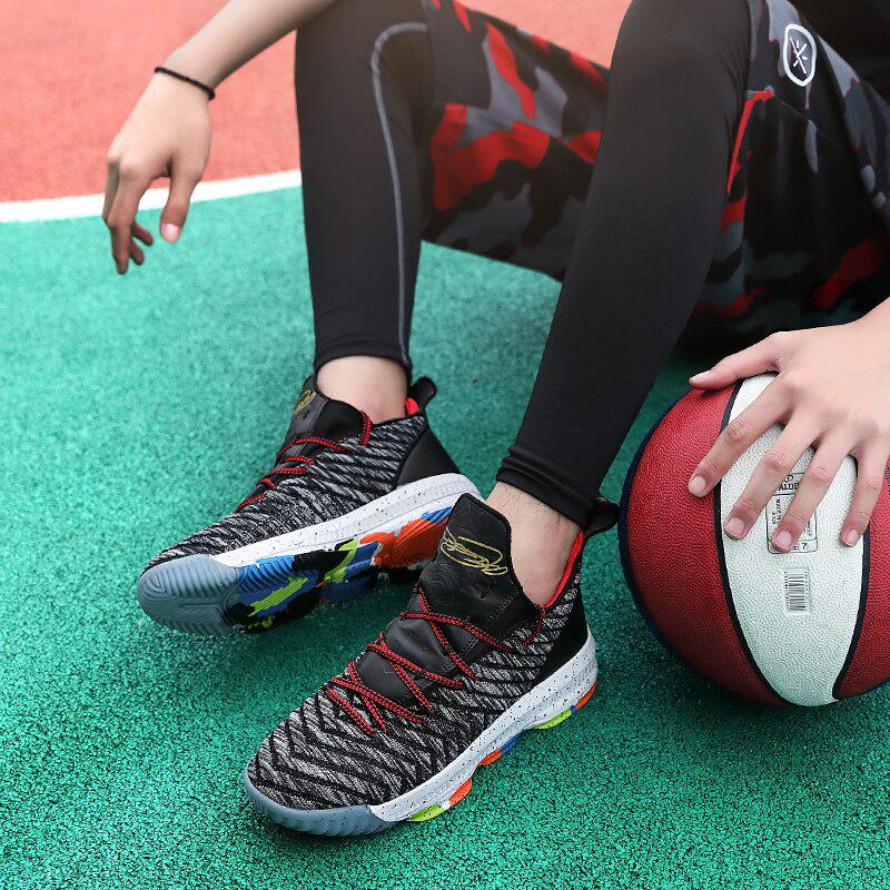 Buy Sneakers Men Breathable Basketball Shoes Casual Non-slip Sport Ankle Boots High Top Running ...