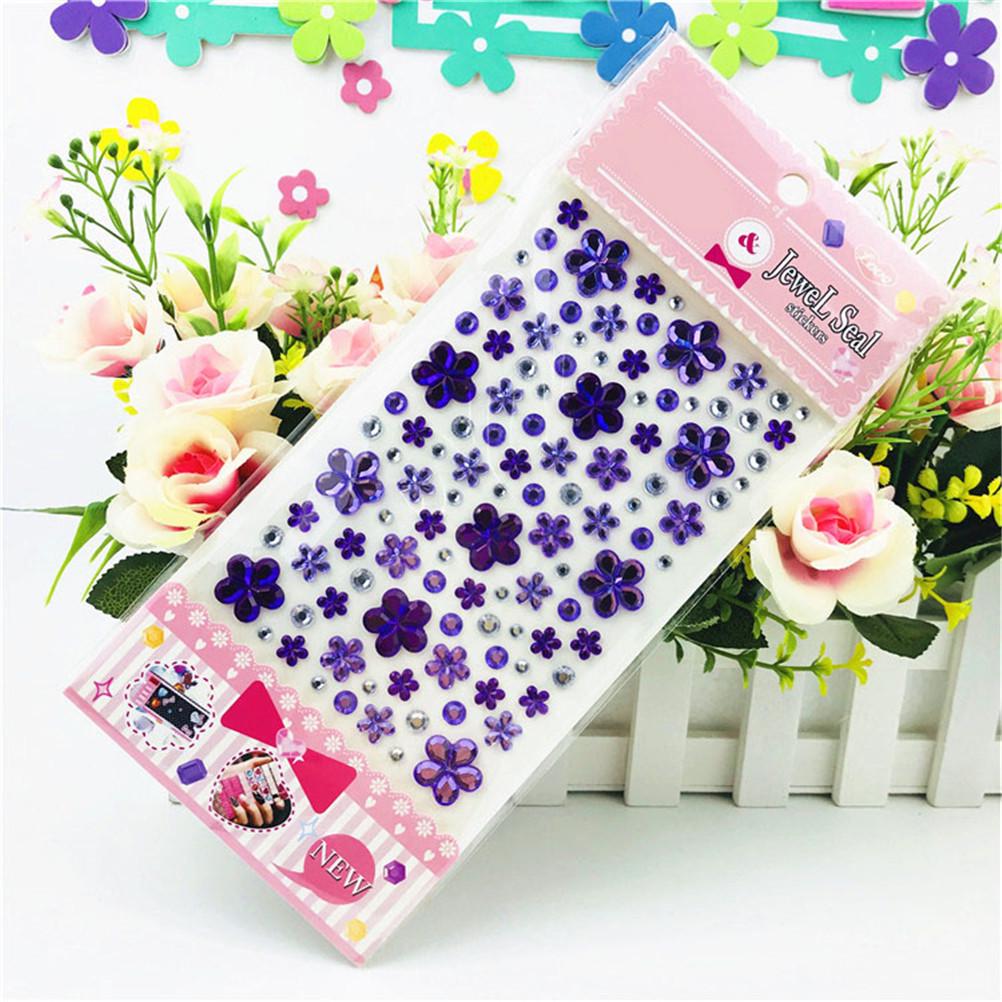 Cheap Self Adhesive Glitter Flower Crystal Jewel Diamond Sticker ...