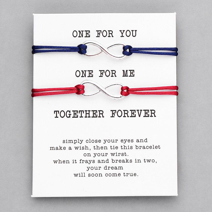 2pcs/set Together Forever Love 8 Bracelet for Lovers Red String Couple ...