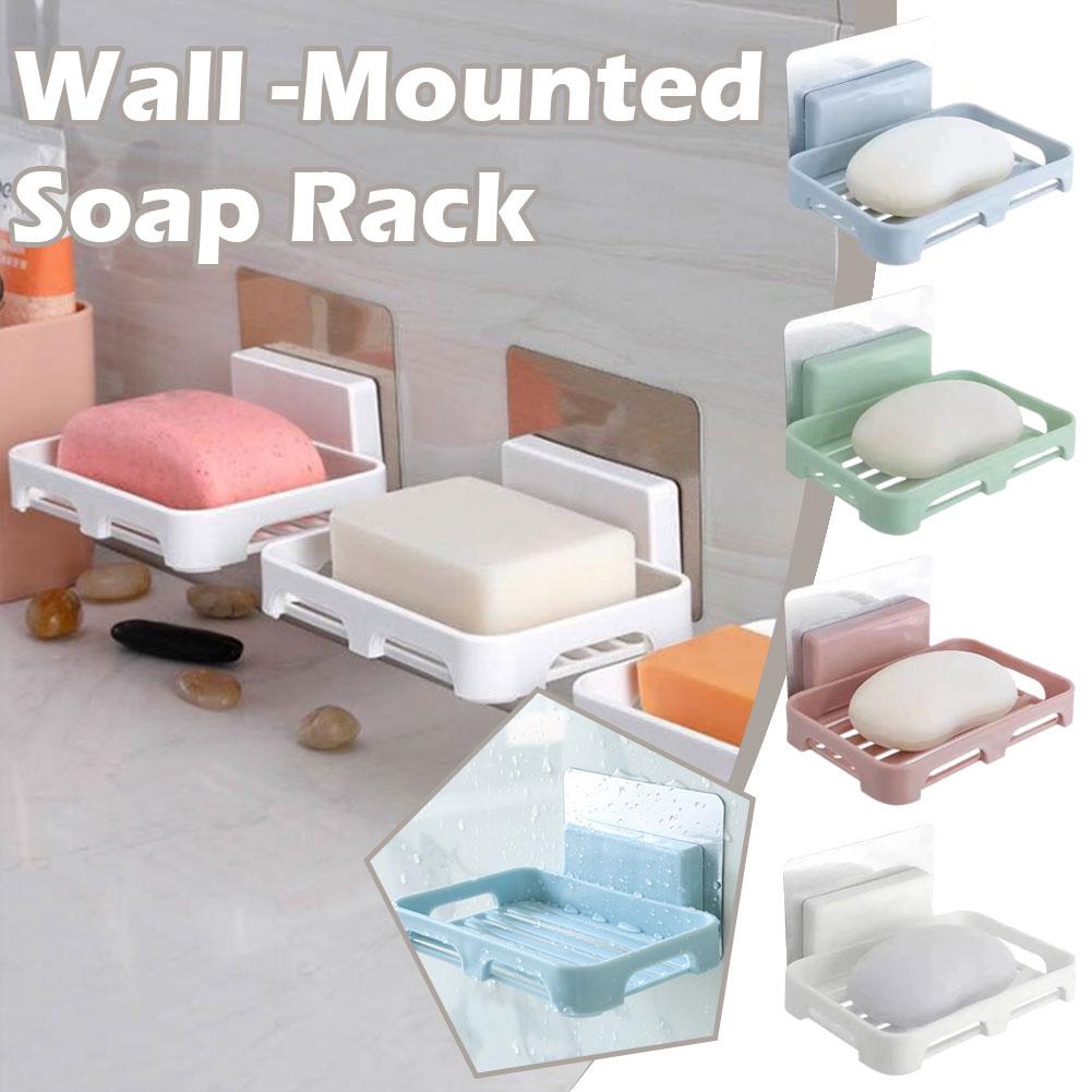 Kaufe Punch-Free Soap Box Wall Mounted Single Layer Suction Rack Box ...