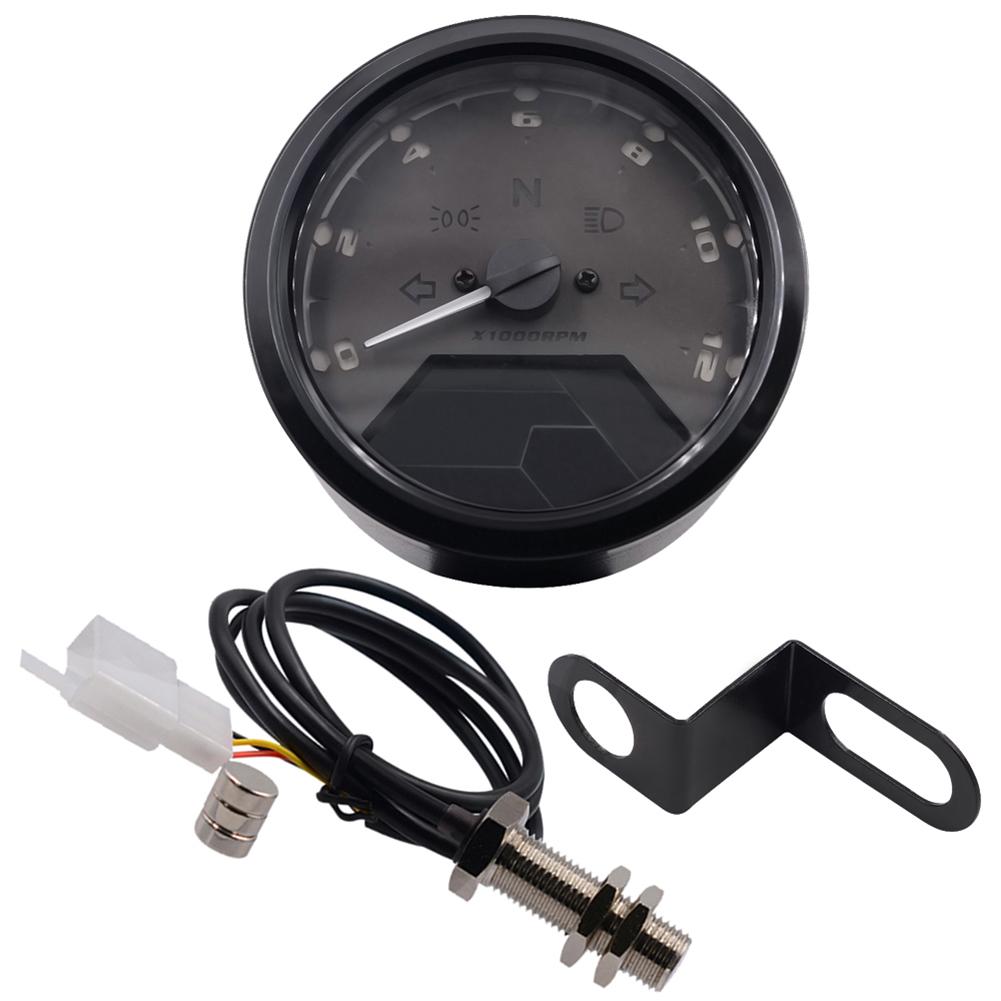 Buy Universal LCD Speedometer Odometer Tachometer Motorbike Gauge ...